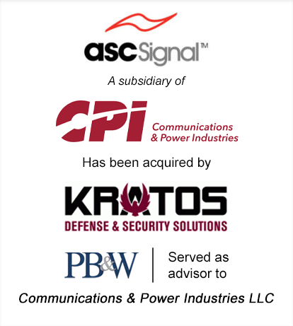 ASC Signal has been acquired by Kratos - Philpott Ball & Werner